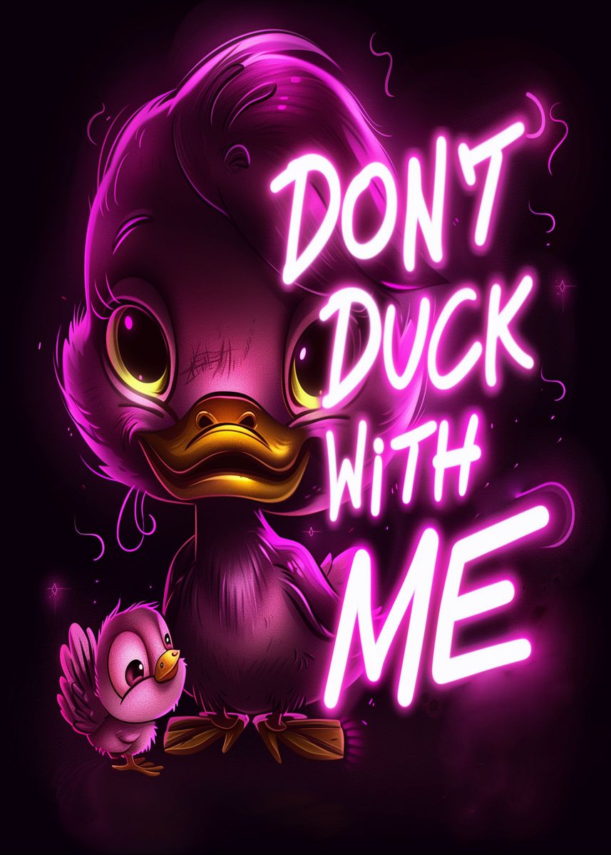 'Dont Duck With Me' Poster, picture, metal print, paint by Muhammad Rezeki | Displate