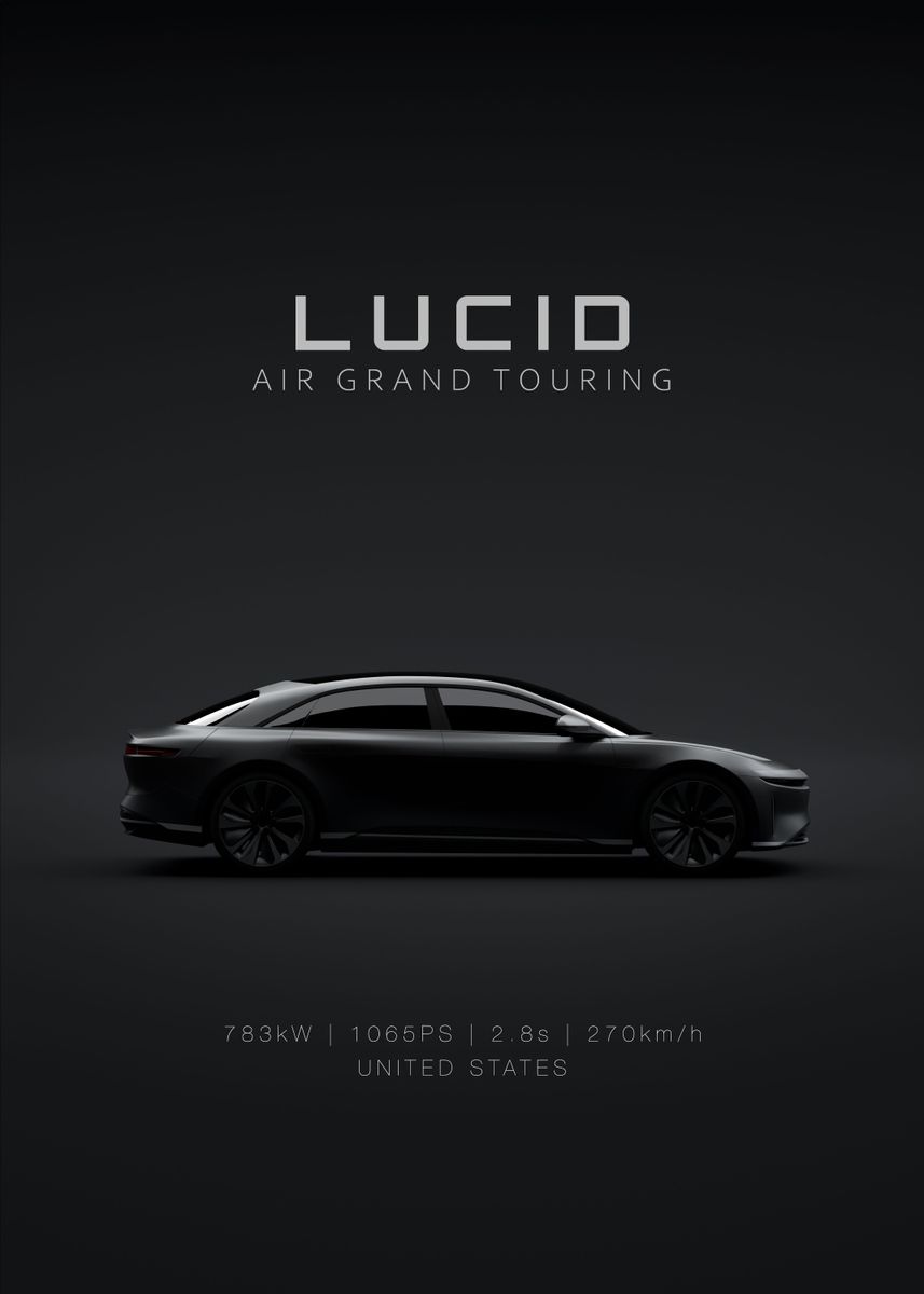 'Lucid Air 2021' Poster, picture, metal print, paint by 21 MXM | Displate
