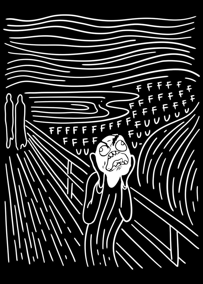 'The Scream FFFFFUUUU' Poster, picture, metal print, paint by Quilimo ...