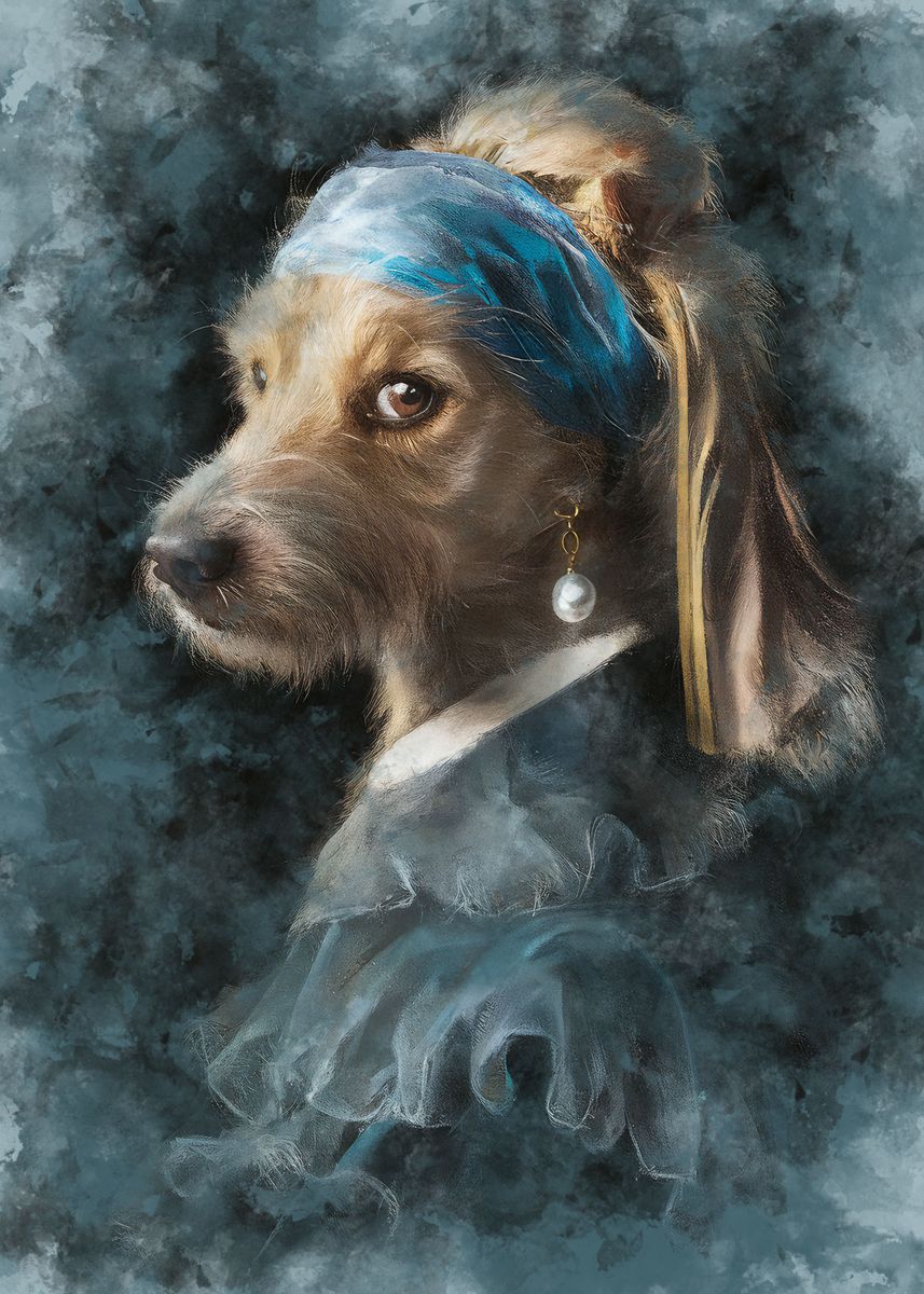 'an adorable dog' Poster, picture, metal print, paint by marco yan ...