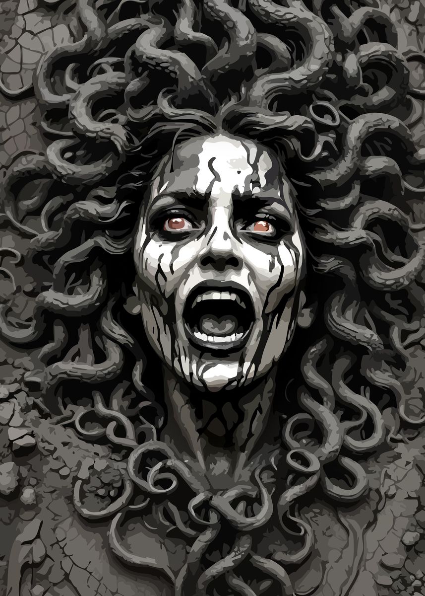 'Gorgon decorative art' Poster, picture, metal print, paint by ...