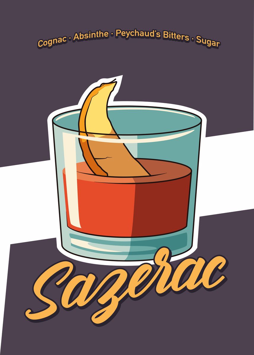 'Sazerac Drink' Poster, picture, metal print, paint by Conceptual ...
