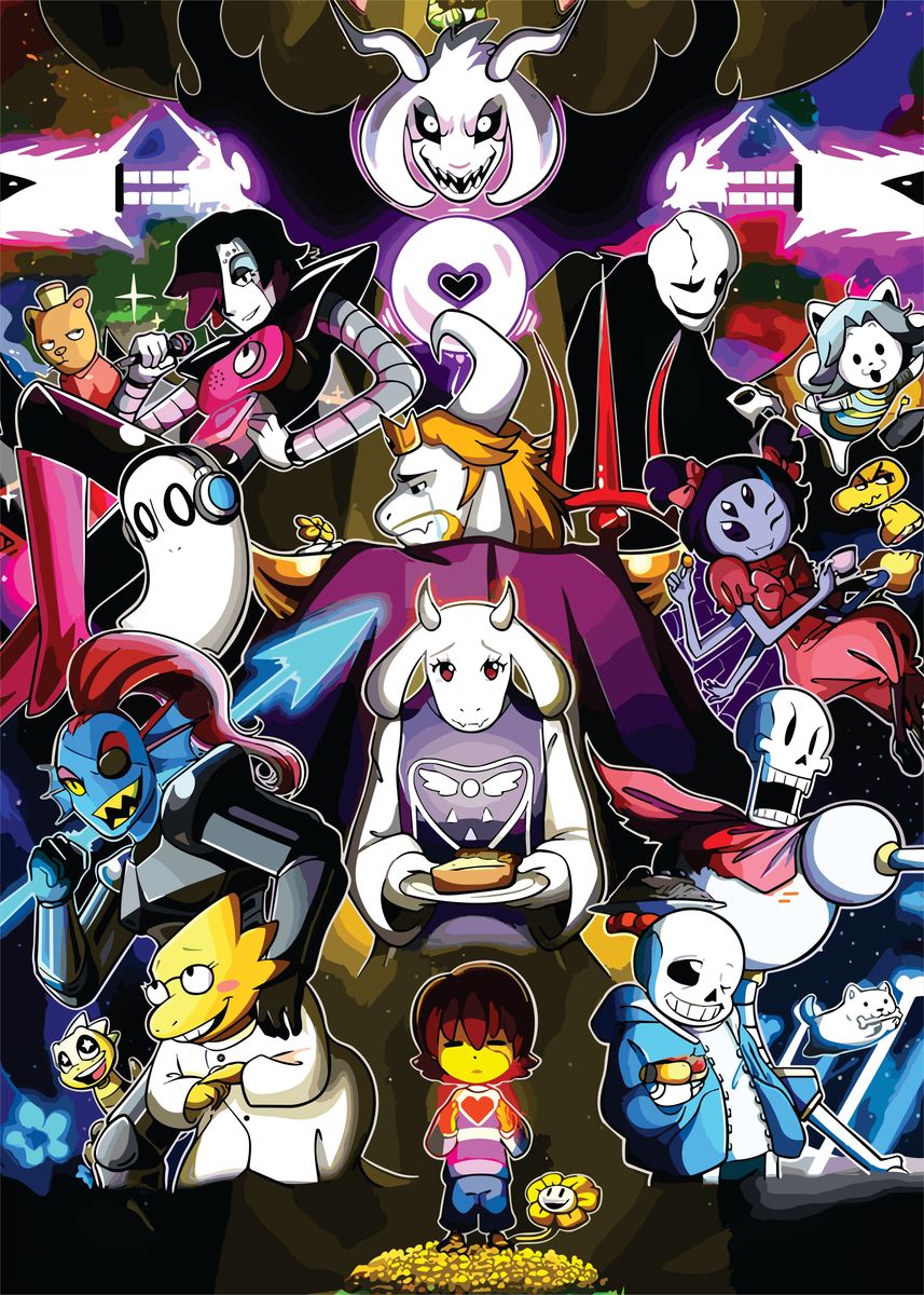 'Undertale Family' Poster, picture, metal print, paint by Trona Baquie ...