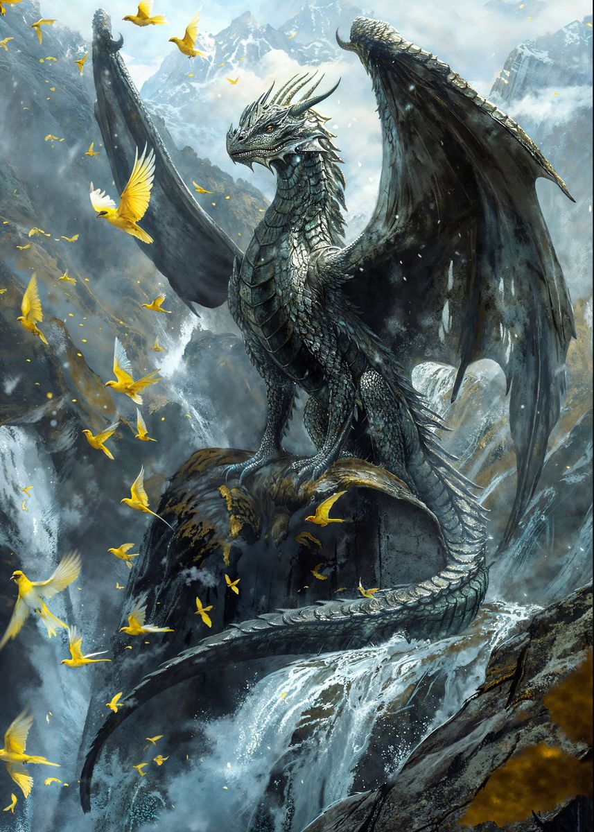 'Black Dragon Sovereign' Poster, picture, metal print, paint by ...