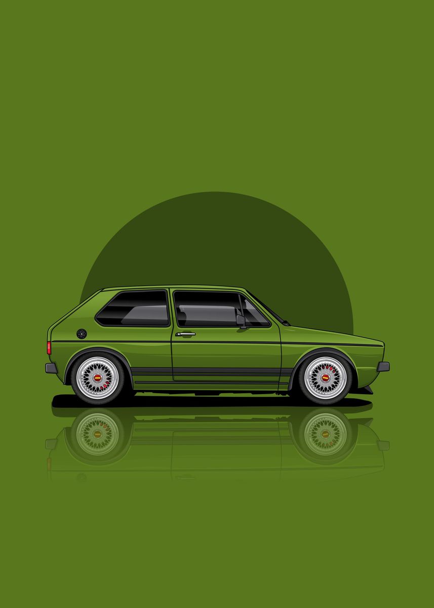'Art Volkswagen Golf Mk1' Poster, picture, metal print, paint by Dodi ...