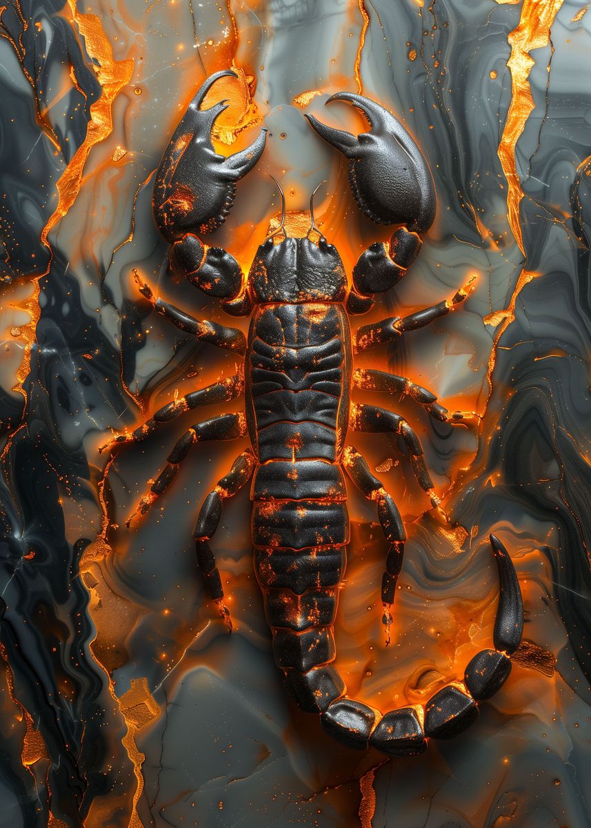'Fire Scorpion' Poster, picture, metal print, paint by Steffen Gierok ...