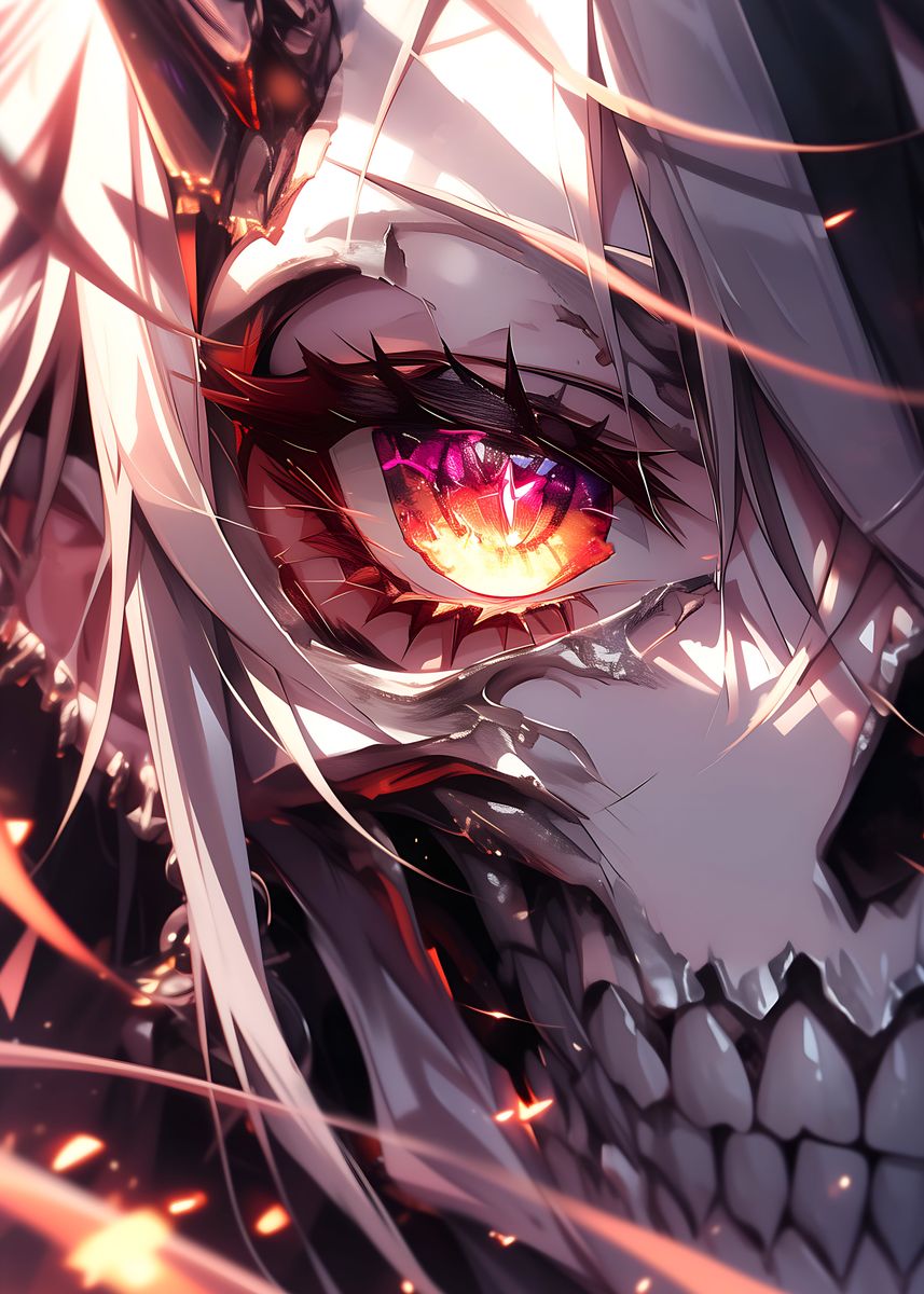 'Death Anime Skull Girl' Poster, picture, metal print, paint by ...