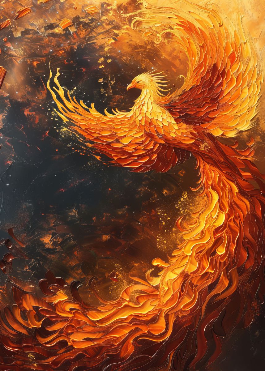 'Celestial Phoenix' Poster, picture, metal print, paint by Tollaru ...