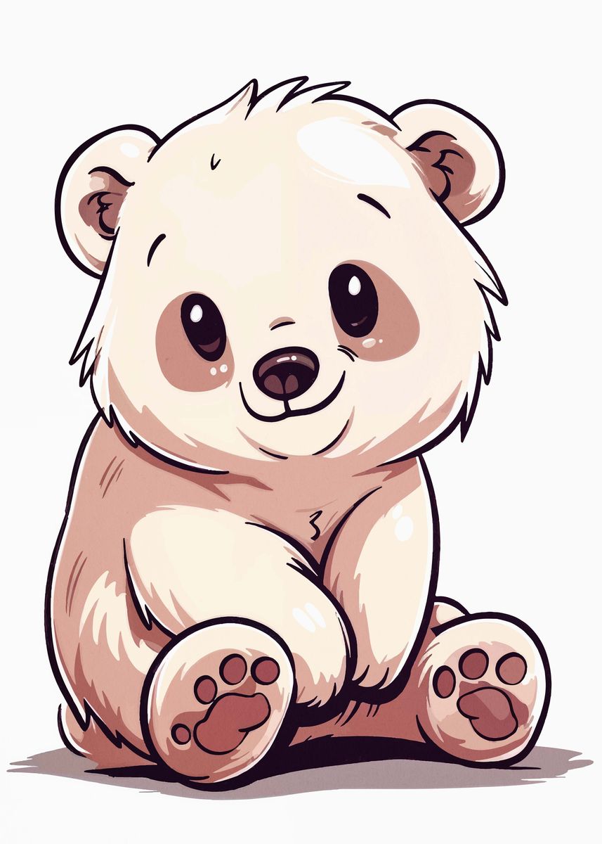 'Cute bear animal' Poster, picture, metal print, paint by Awesome ...