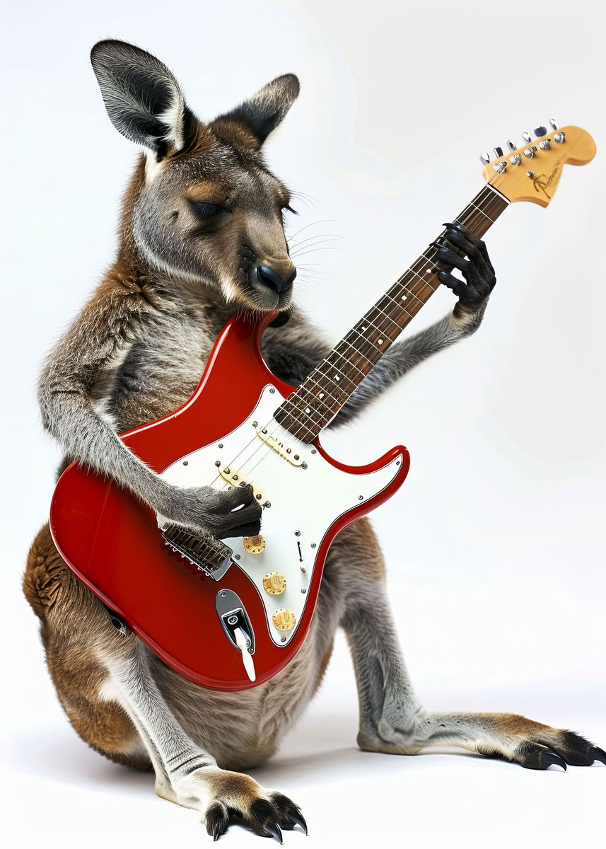 'Kangaroo Guitar' Poster, picture, metal print, paint by Henning ...