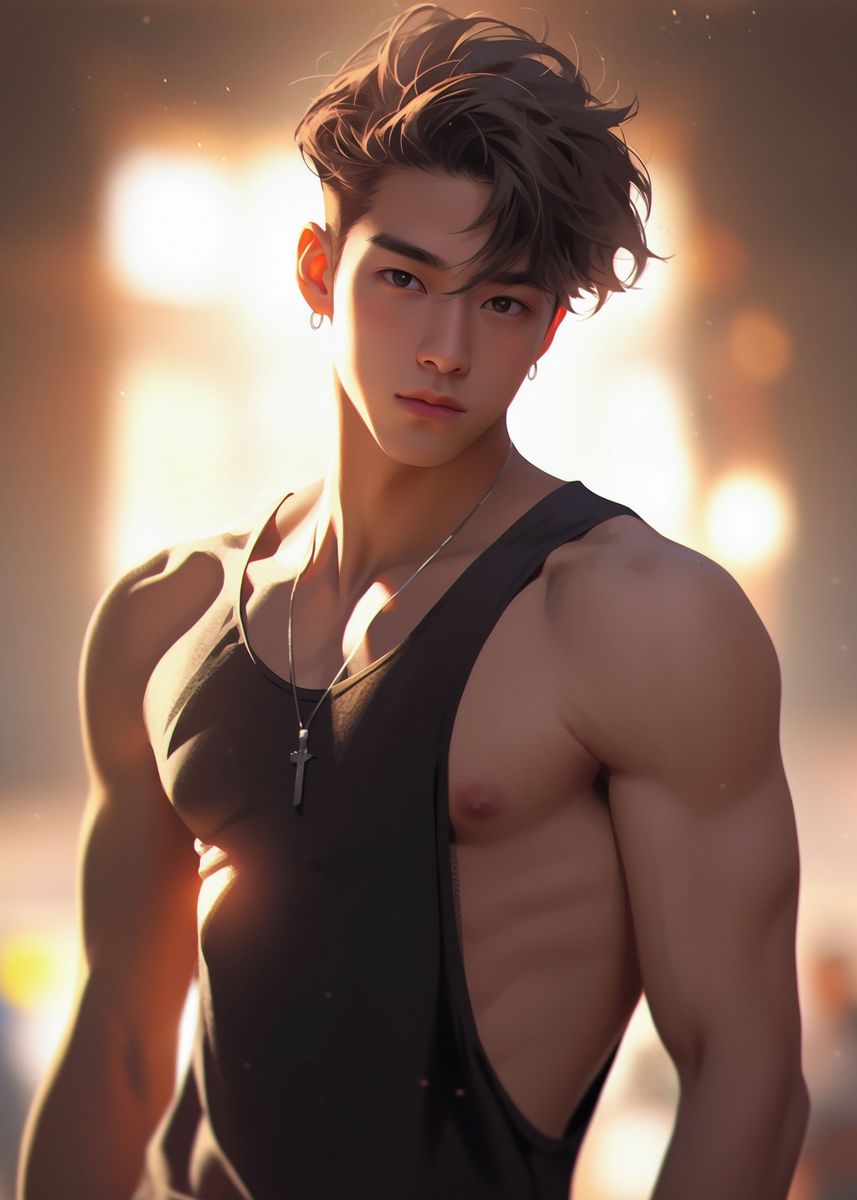 'Cool Boy Anime' Poster, picture, metal print, paint by Fidy Art | Displate