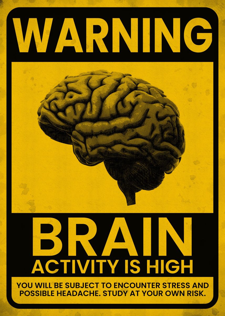'WARNING BRAIN ACTIVITY' Poster, picture, metal print, paint by yunur ...