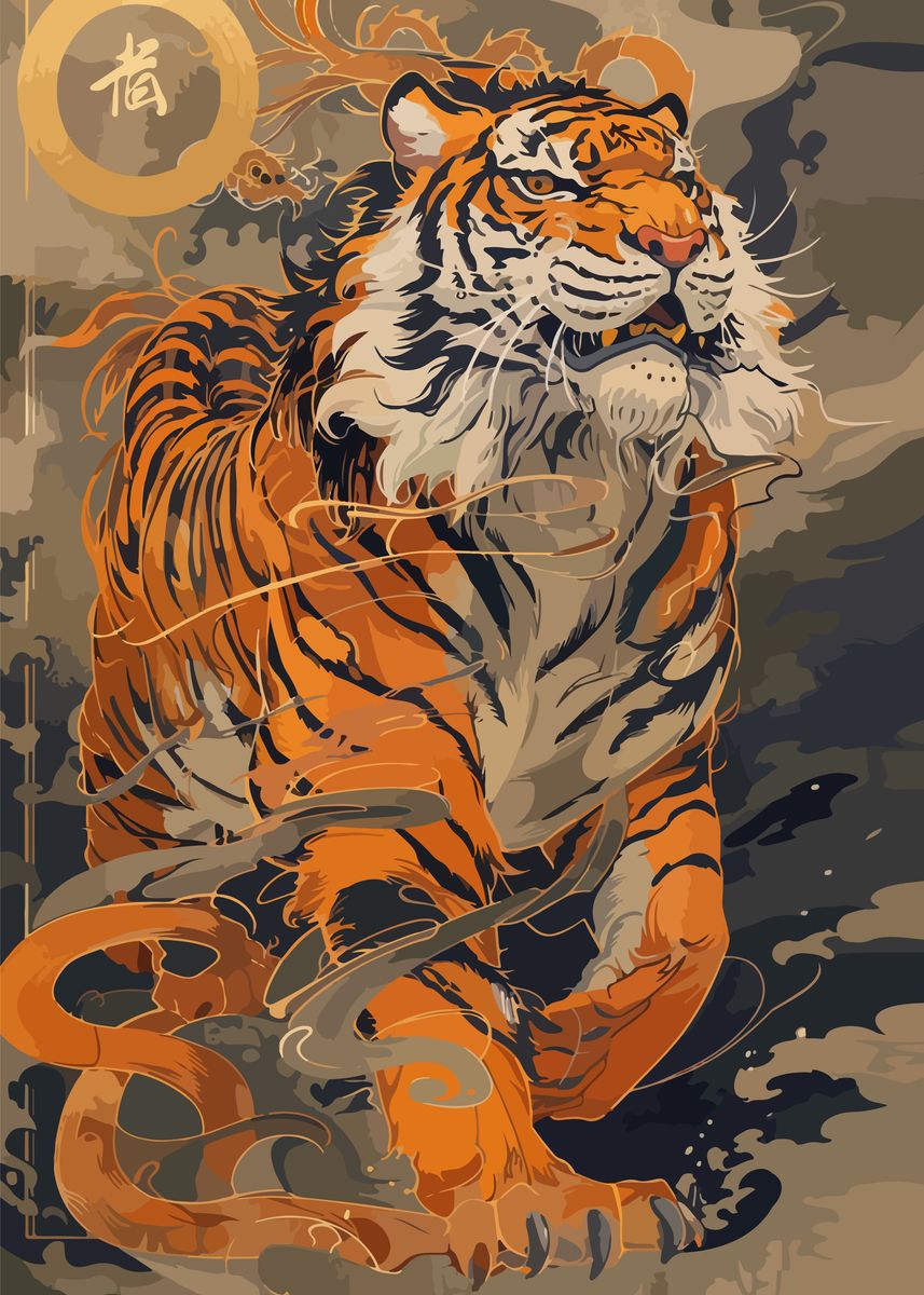 'tiger style japanese' Poster, picture, metal print, paint by du giang ...