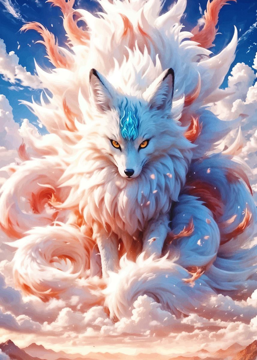 'Fox Kitsune Japan' Poster, picture, metal print, paint by Jaycee Mc ...