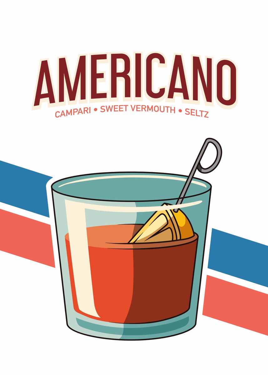 'Americano Drink' Poster, picture, metal print, paint by Conceptual ...