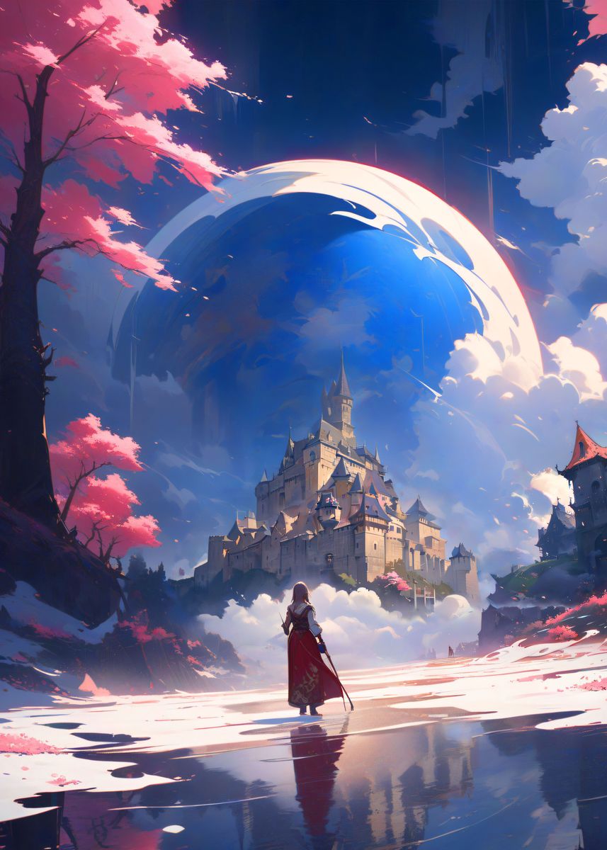 'Castle Fantasy' Poster, picture, metal print, paint by Ruzerin | Displate