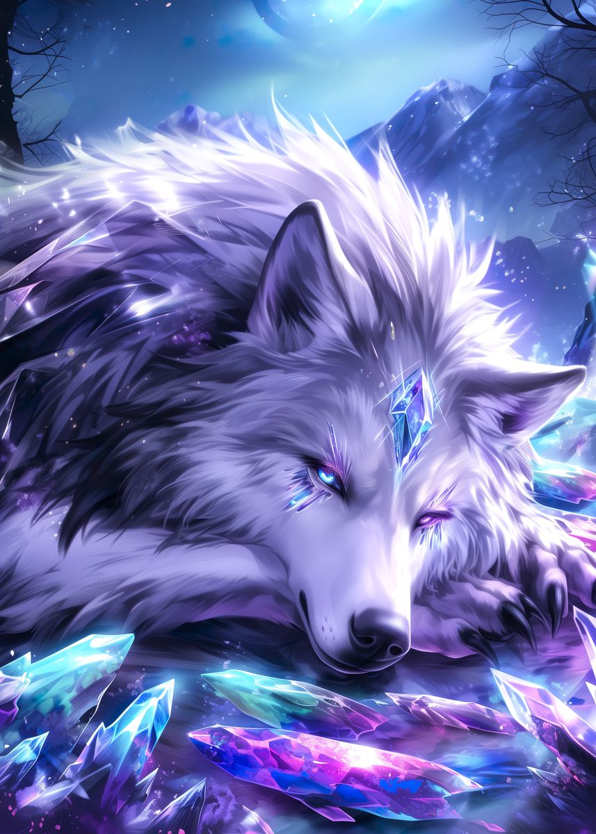 'Alpha of the anime wolves' Poster, picture, metal print, paint by ...