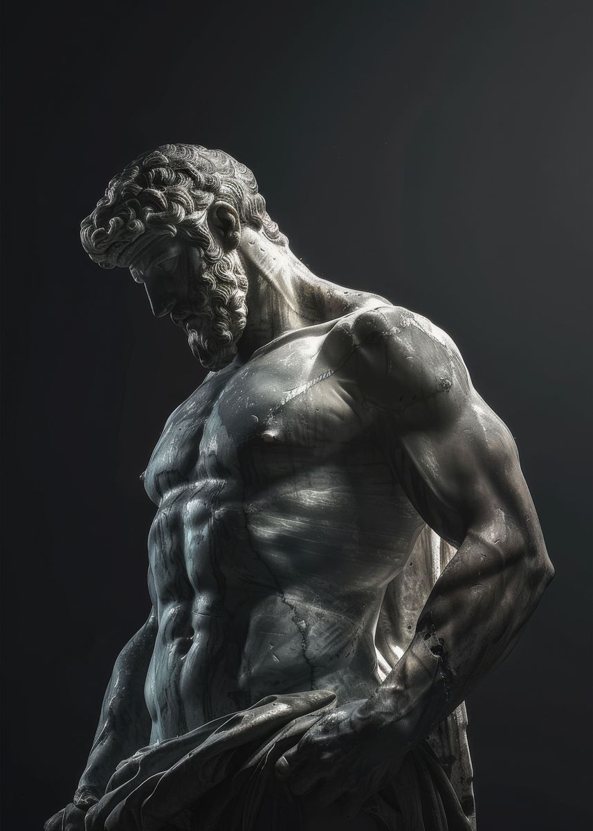'Stoic Hercules Statue' Poster, picture, metal print, paint by Sakumi ...