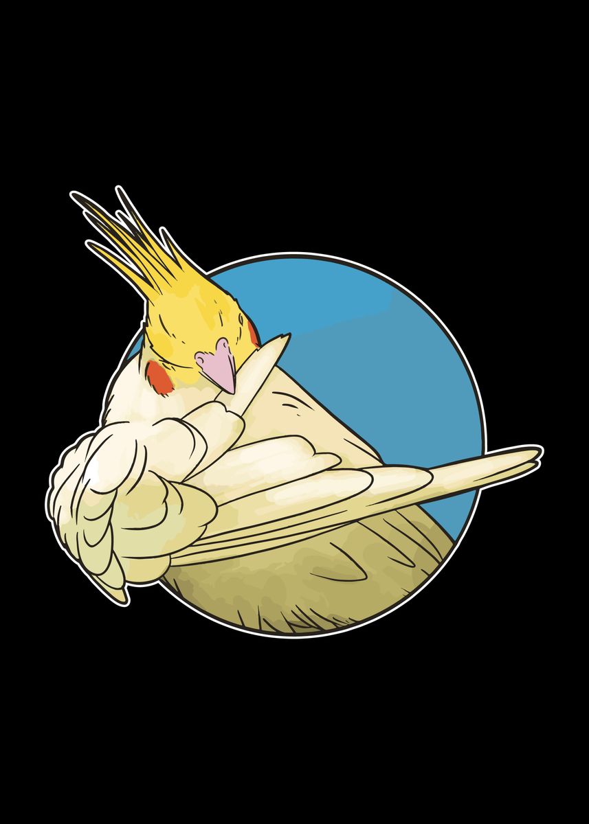'Relaxed Cockatiel Sketch' Poster, picture, metal print, paint by Artbe ...