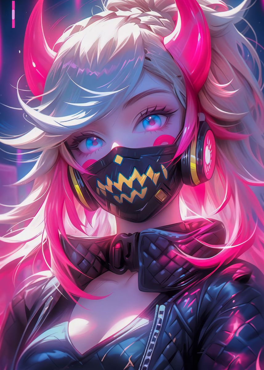 'Neon Pink' Poster, picture, metal print, paint by Vizio | Displate