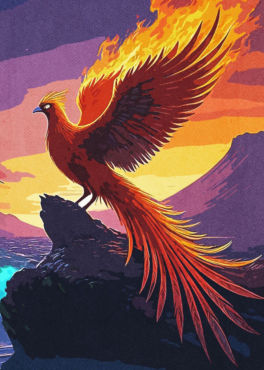 'Fire Phoenix ' Poster, picture, metal print, paint by Fachrul Abqary ...