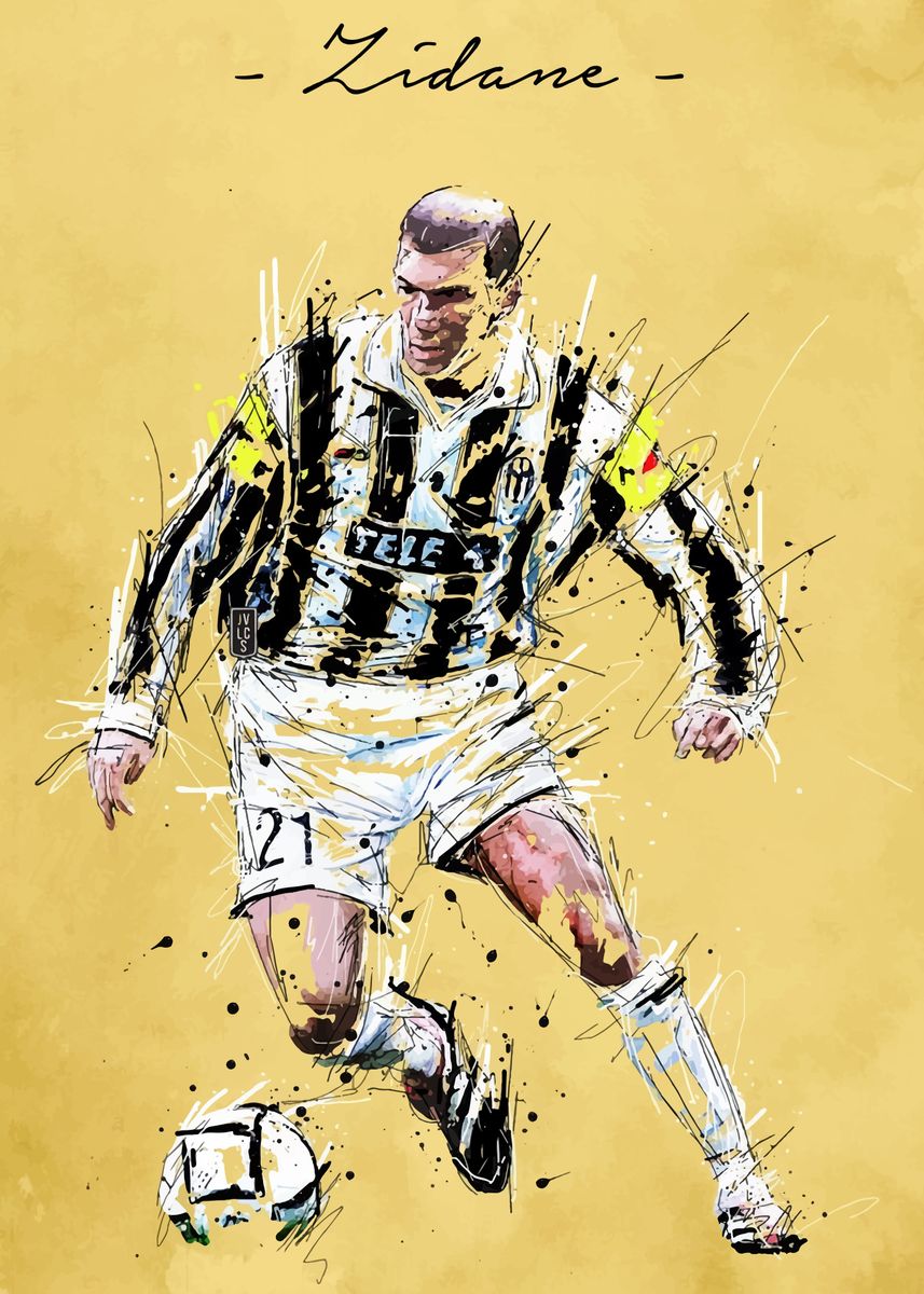 'Zinedine Zidane' Poster, picture, metal print, paint by Zeds | Displate