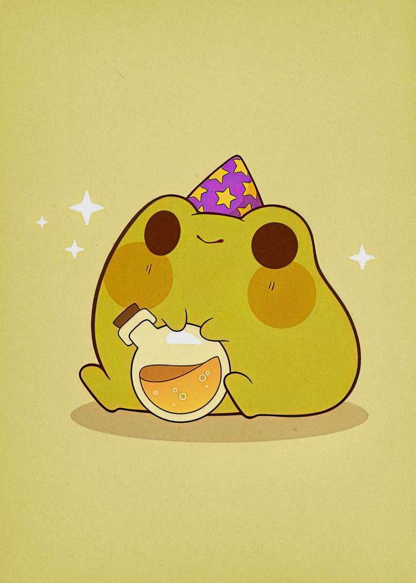 'frog cute animal' Poster, picture, metal print, paint by Anime Manga ...