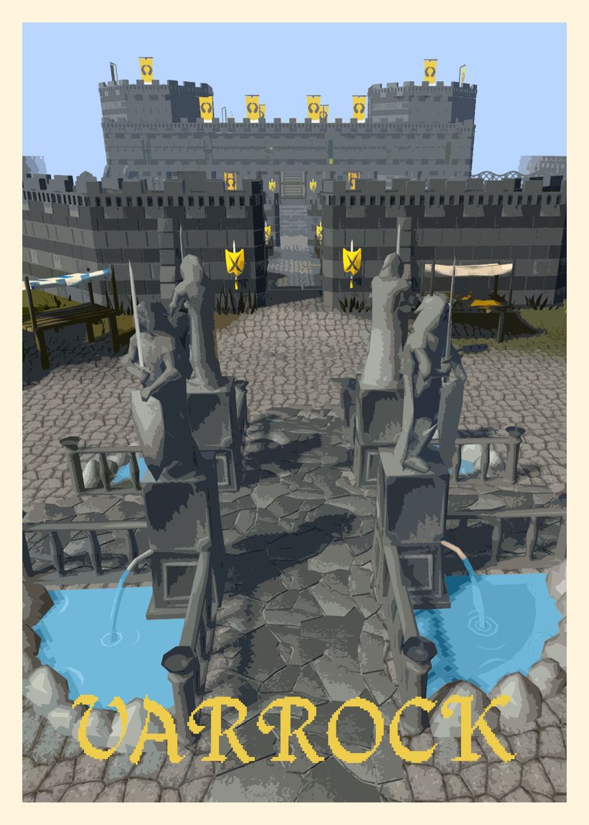 'osrs varrock' Poster, picture, metal print, paint by Desky | Displate