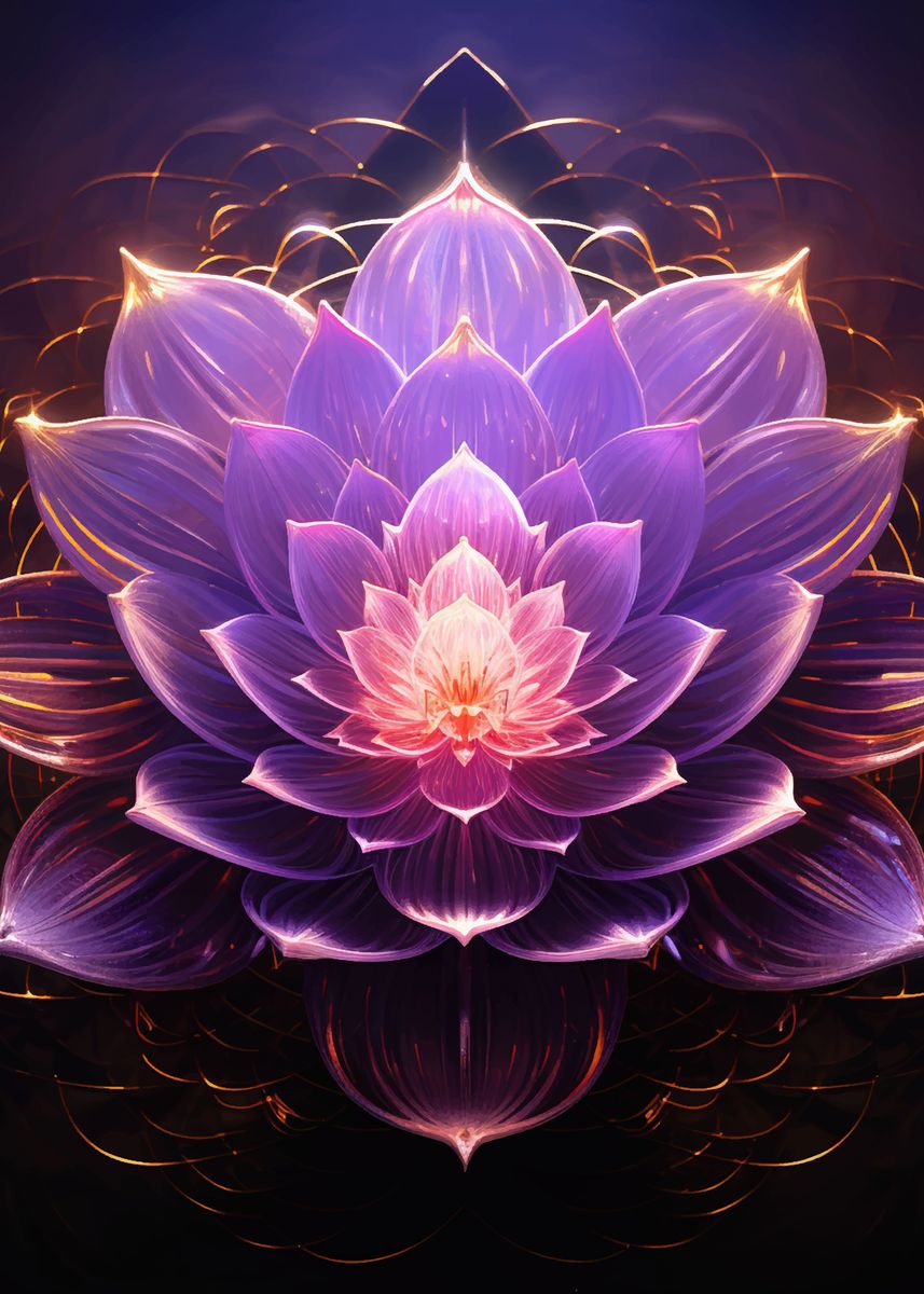 'Beautiful Lotus Flower' Poster, picture, metal print, paint by ...