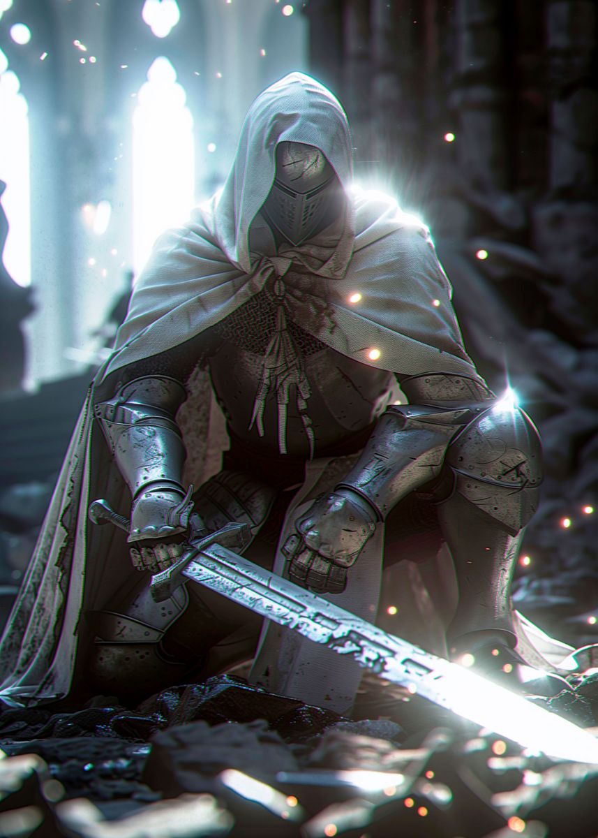 'Kneeling Knight' Poster, picture, metal print, paint by The creative ...