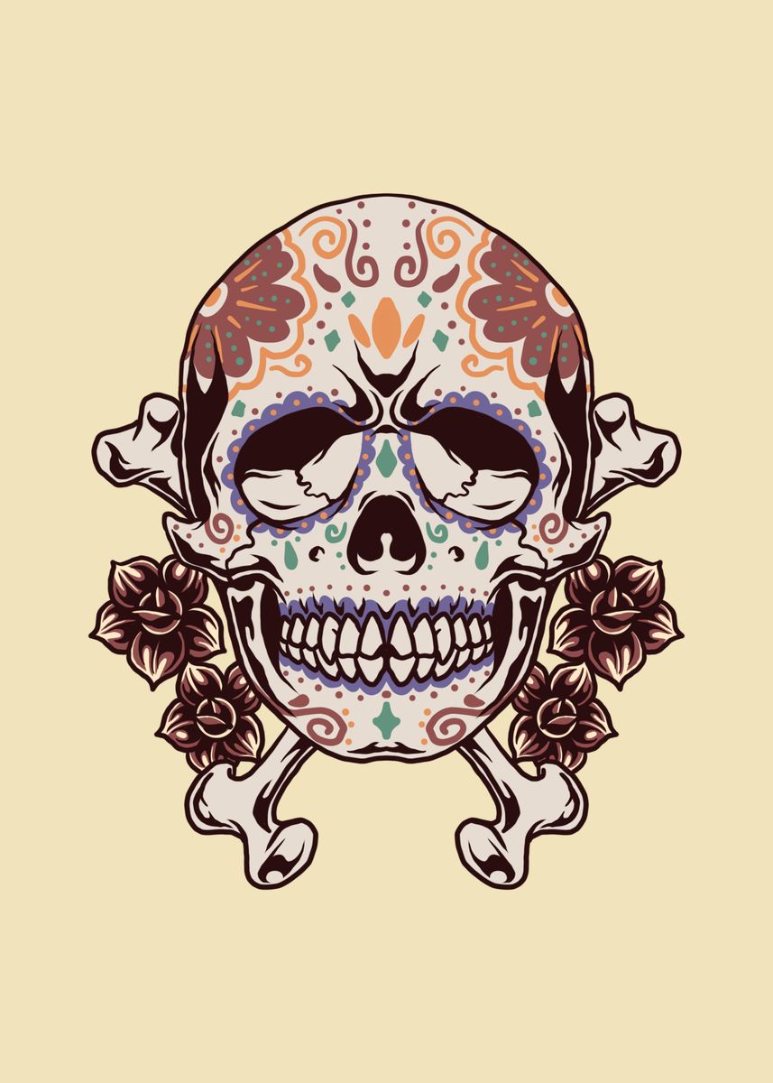 'muerte skull' Poster, picture, metal print, paint by doni pacoceng ...