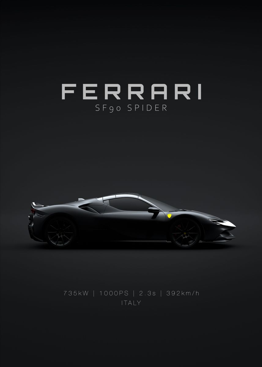 '2021 Ferrari SF90 Spider' Poster, picture, metal print, paint by 21 ...