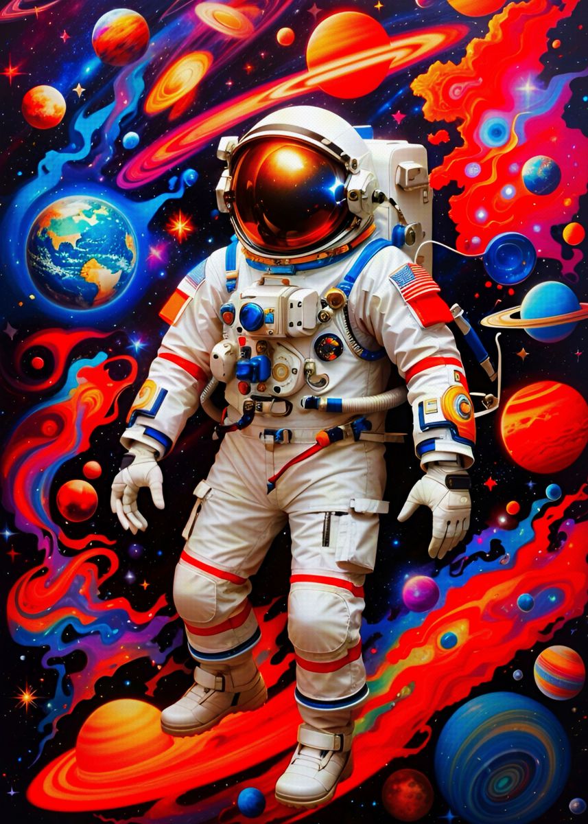 'Space Pop Art' Poster, picture, metal print, paint by Savinda | Displate