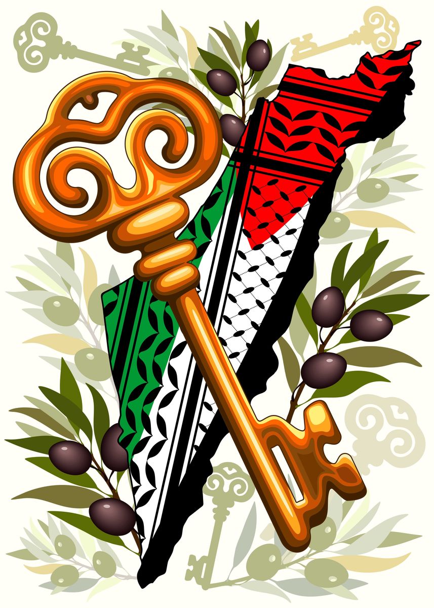'Palestinian Key' Poster, picture, metal print, paint by Bluedarkat Lem ...