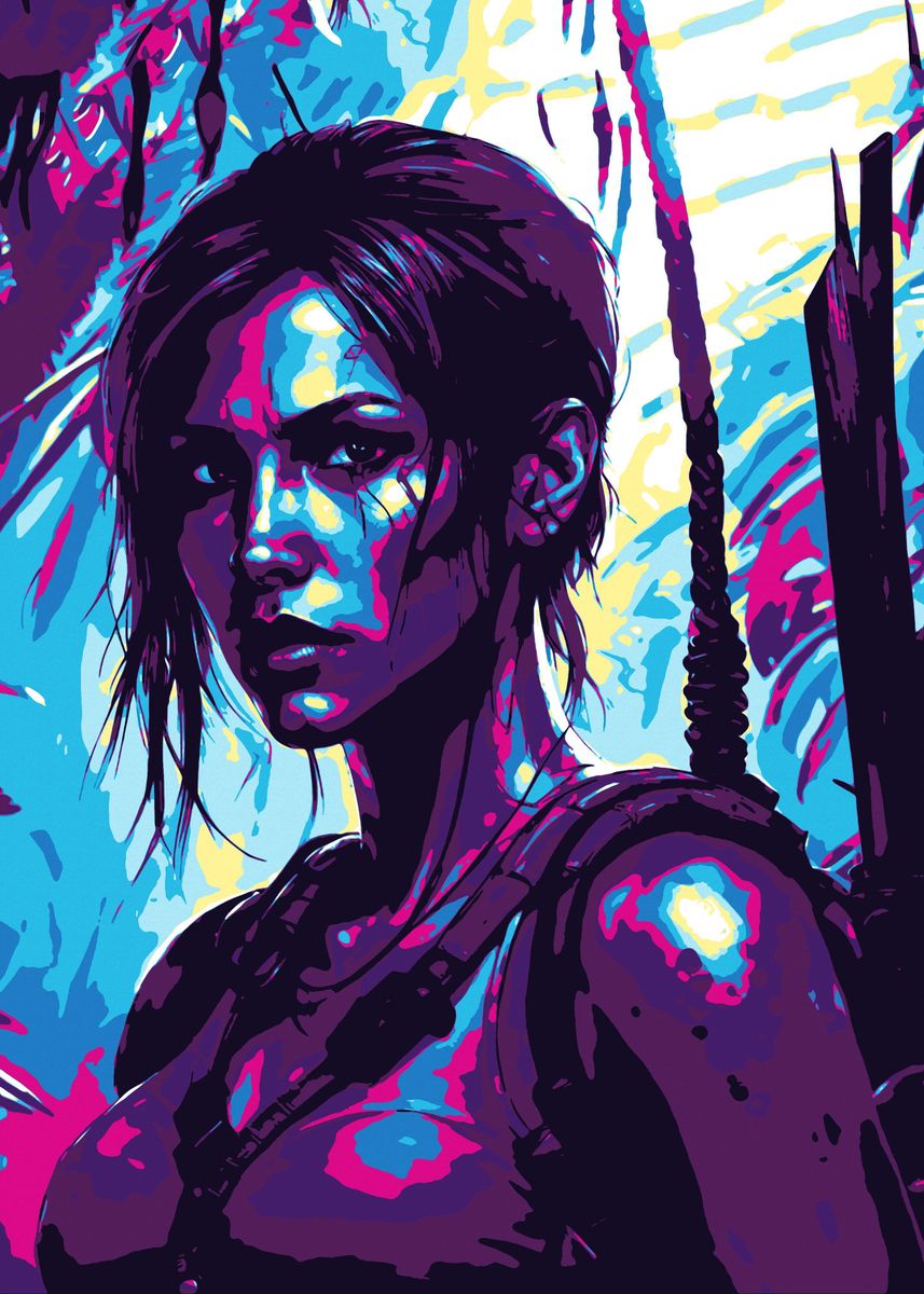 'lara croft ' Poster, picture, metal print, paint by mr spaco | Displate