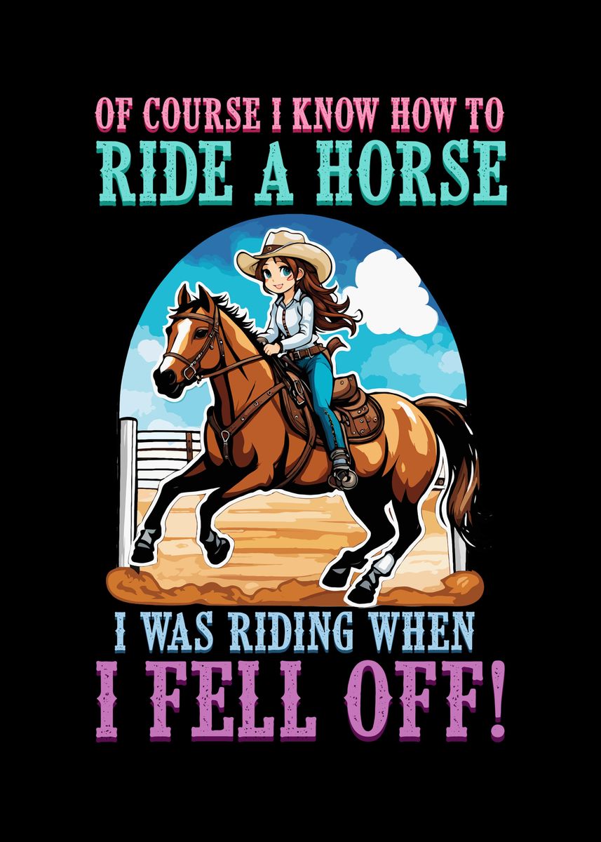 'Funny Horseback Riding' Poster, picture, metal print, paint by biNutz ...