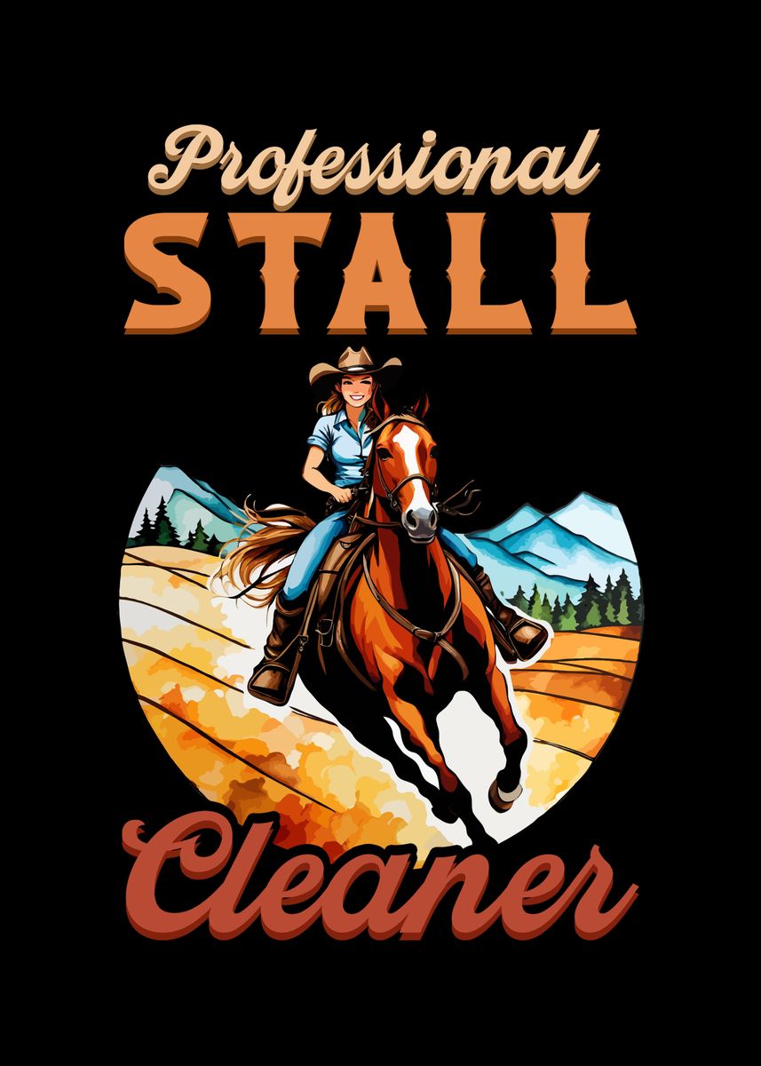 'Professional Stall Cleaner' Poster, picture, metal print, paint by ...
