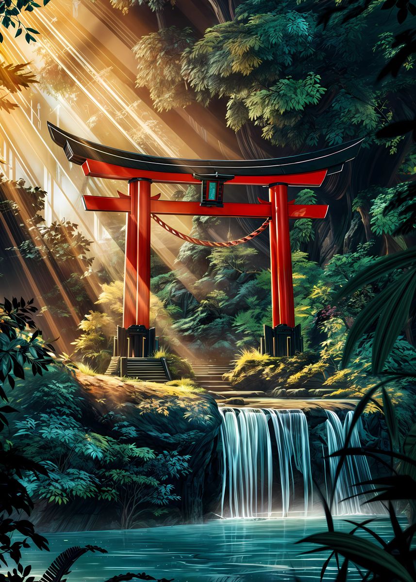 'Japan torii gate beautiful' Poster, picture, metal print, paint by Ayen Khusna Art | Displate