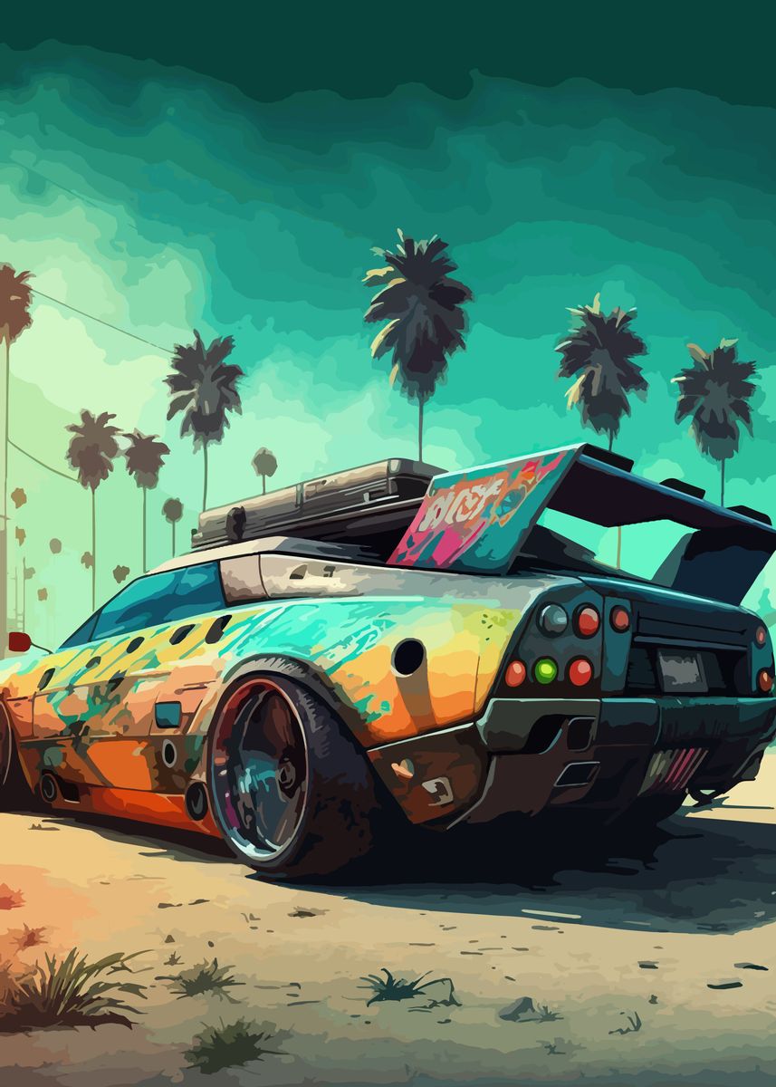 'cars' Poster, picture, metal print, paint by ART HEY | Displate