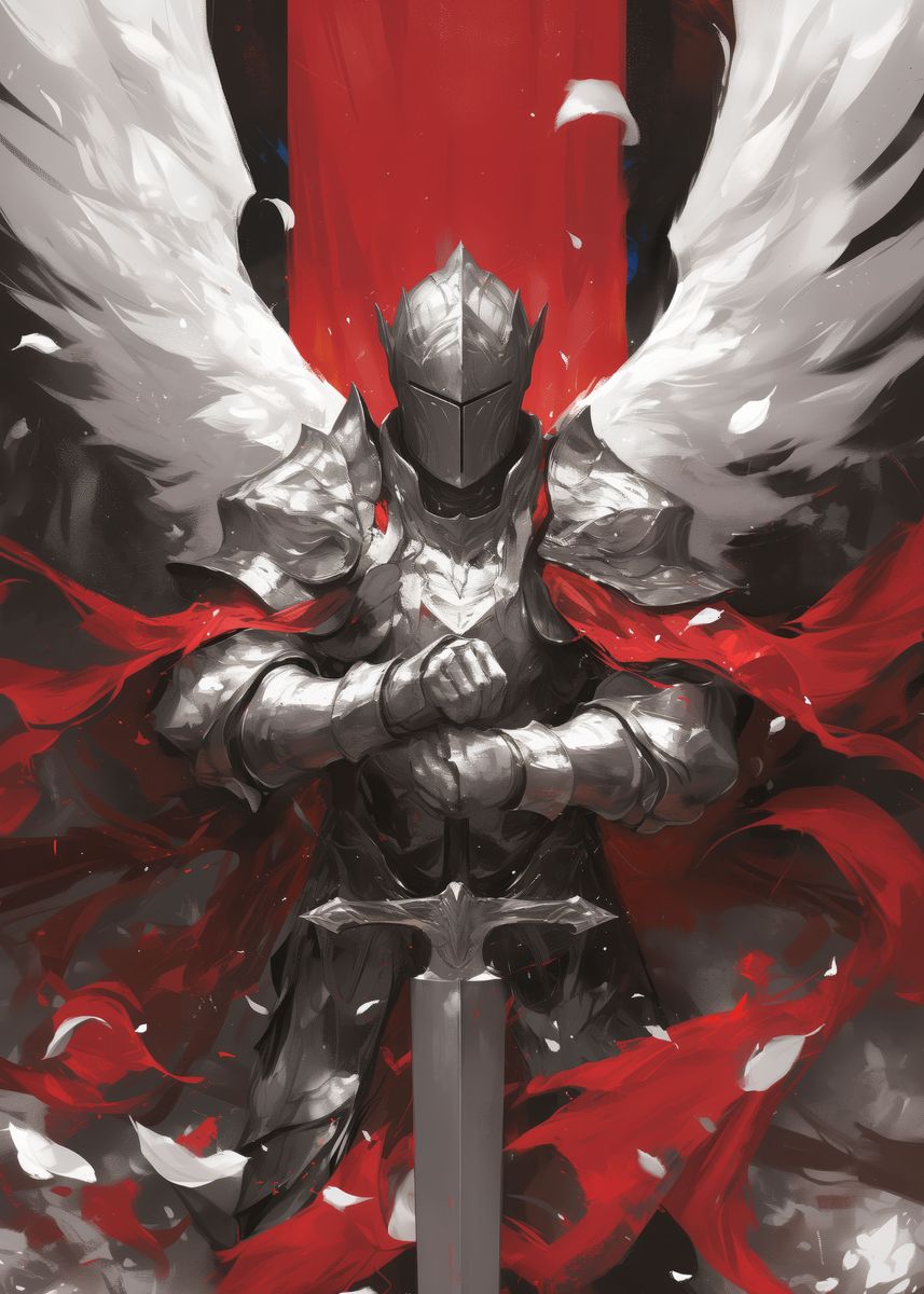 'Fantasy Armored Arch Angel' Poster, picture, metal print, paint by ...