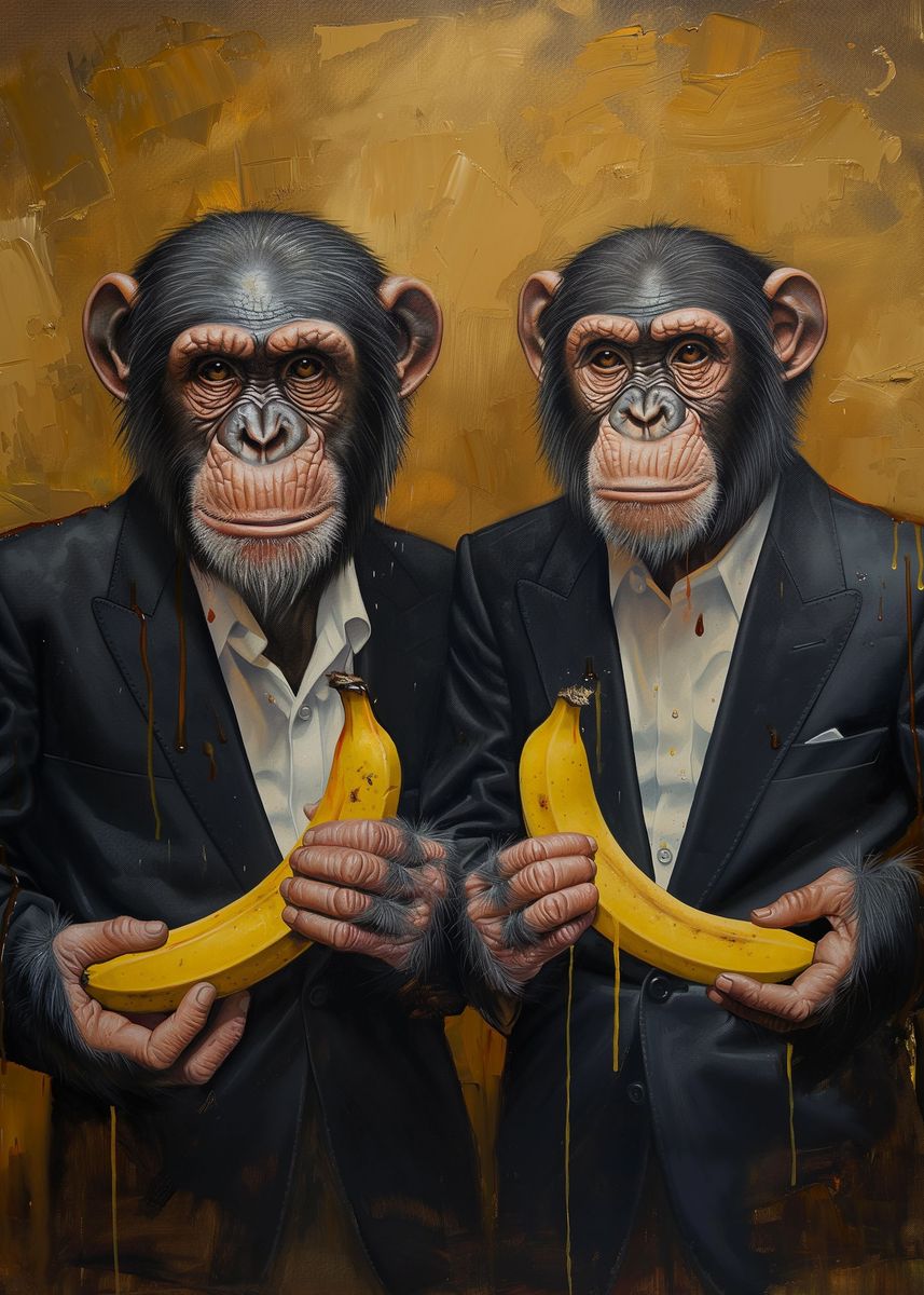 'Dressed Banana Monkeys' Poster, picture, metal print, paint by Zenz ...