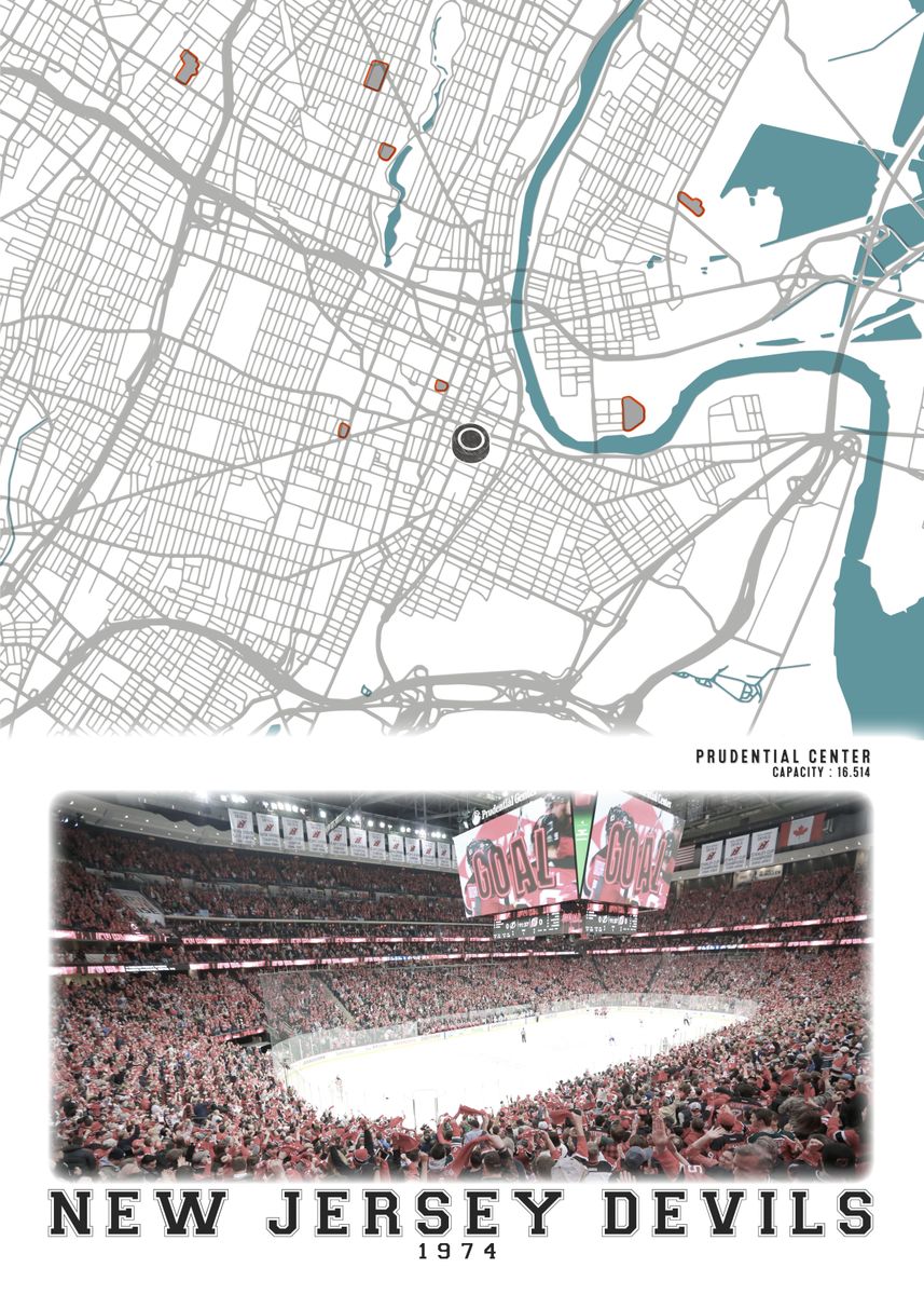 'Prudential Center Stadium ' Poster, picture, metal print, paint by ...