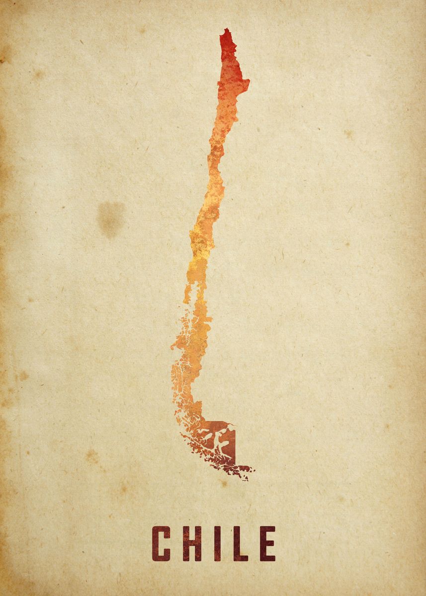 'Chile' Poster, picture, metal print, paint by Jerhus | Displate