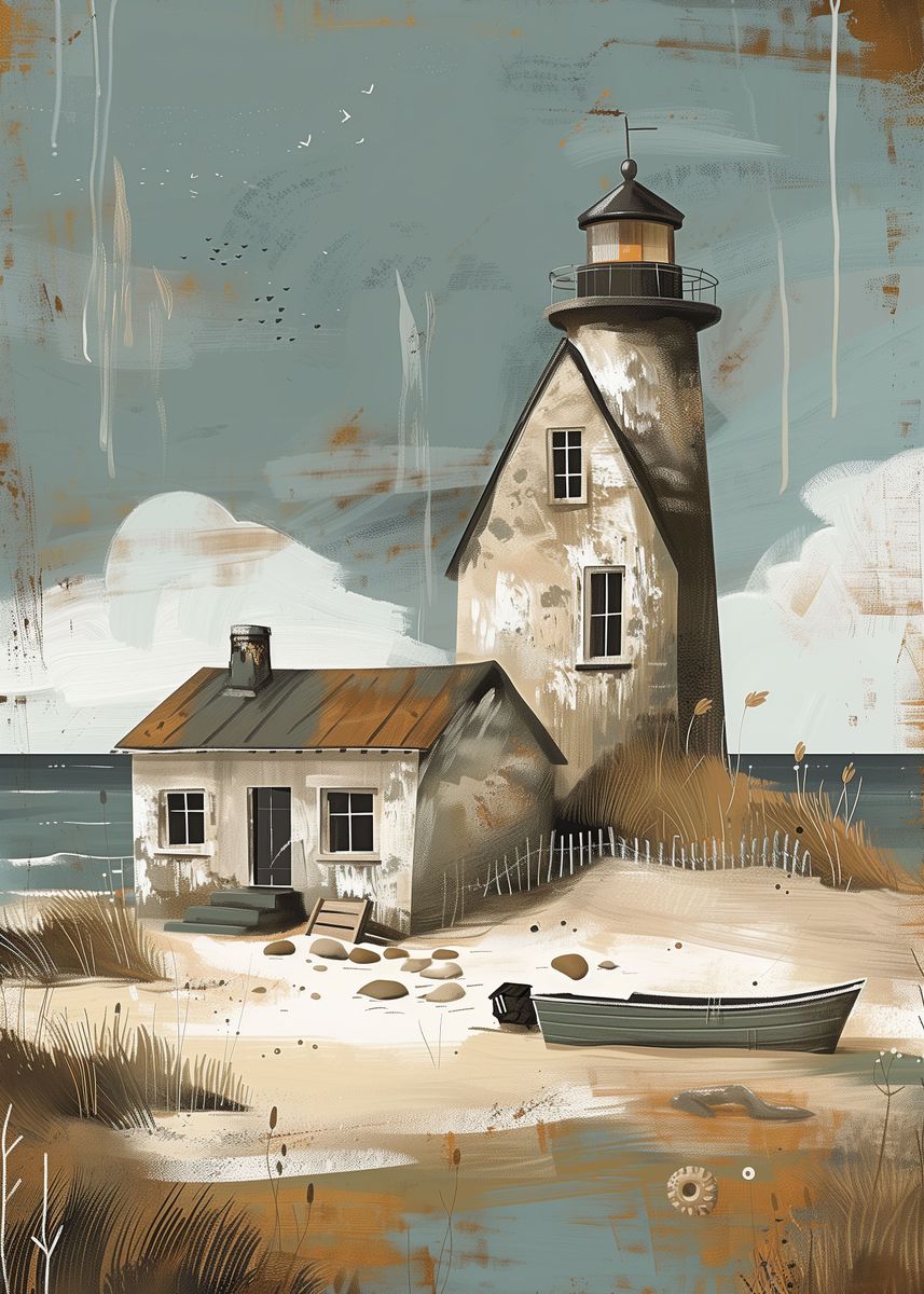 'Peaceful Lighthouse View' Poster, picture, metal print, paint by Wall ...