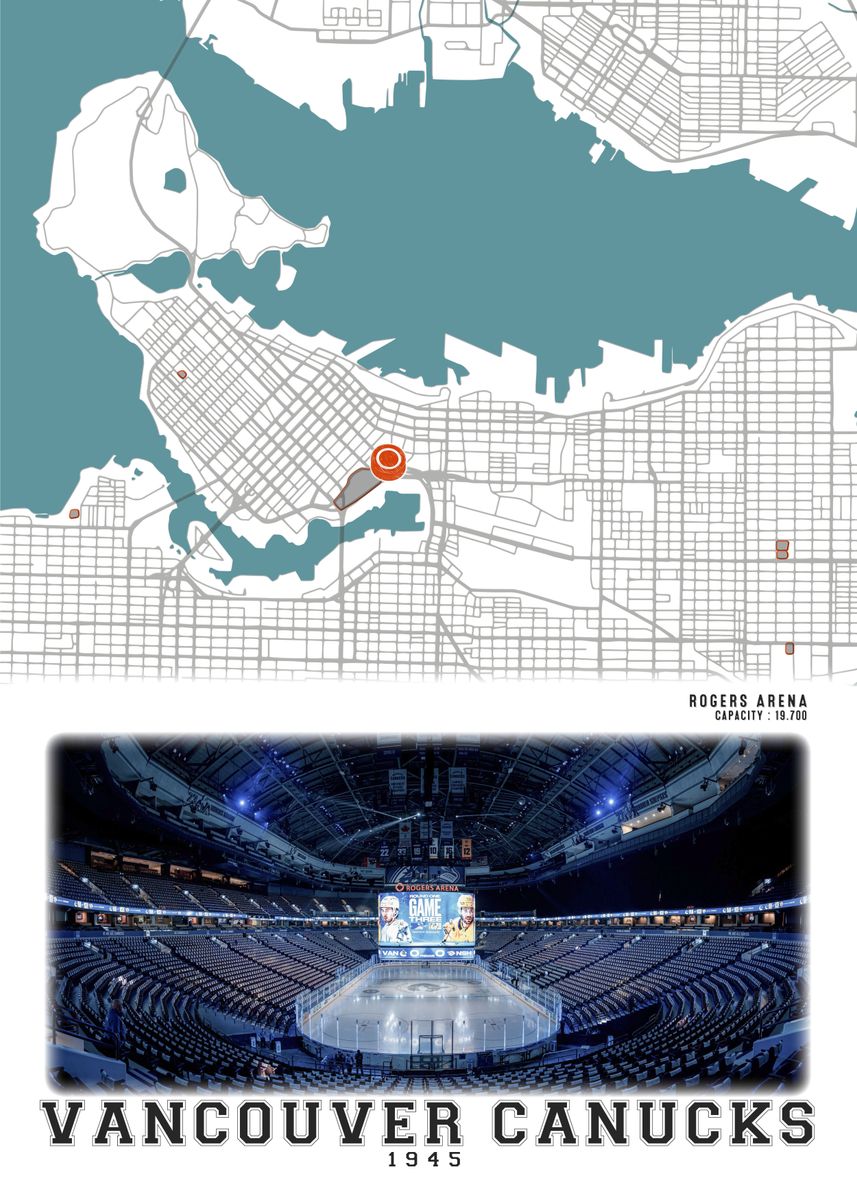 'Vancouver Canucks 1945' Poster, picture, metal print, paint by Buster ...