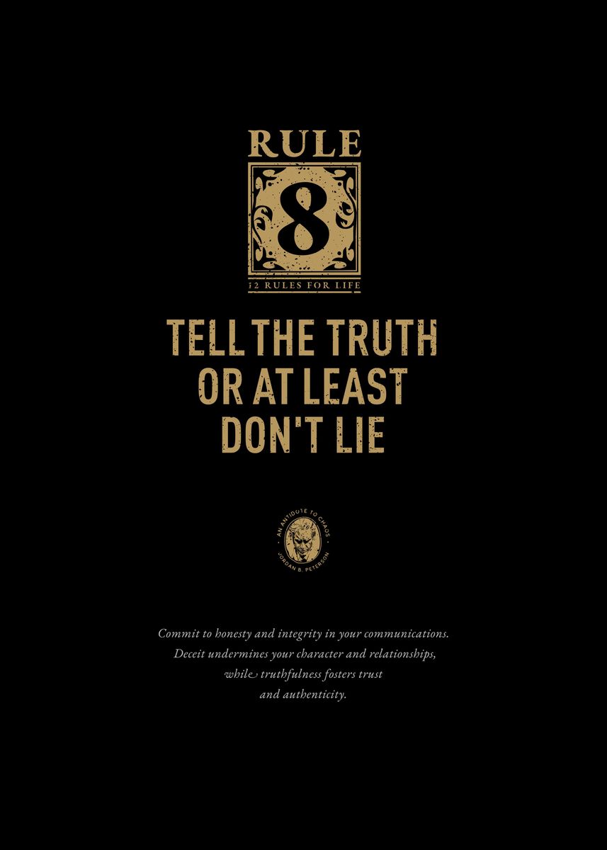 'Jordan Peterson RULE 8' Poster, picture, metal print, paint by Pong ...