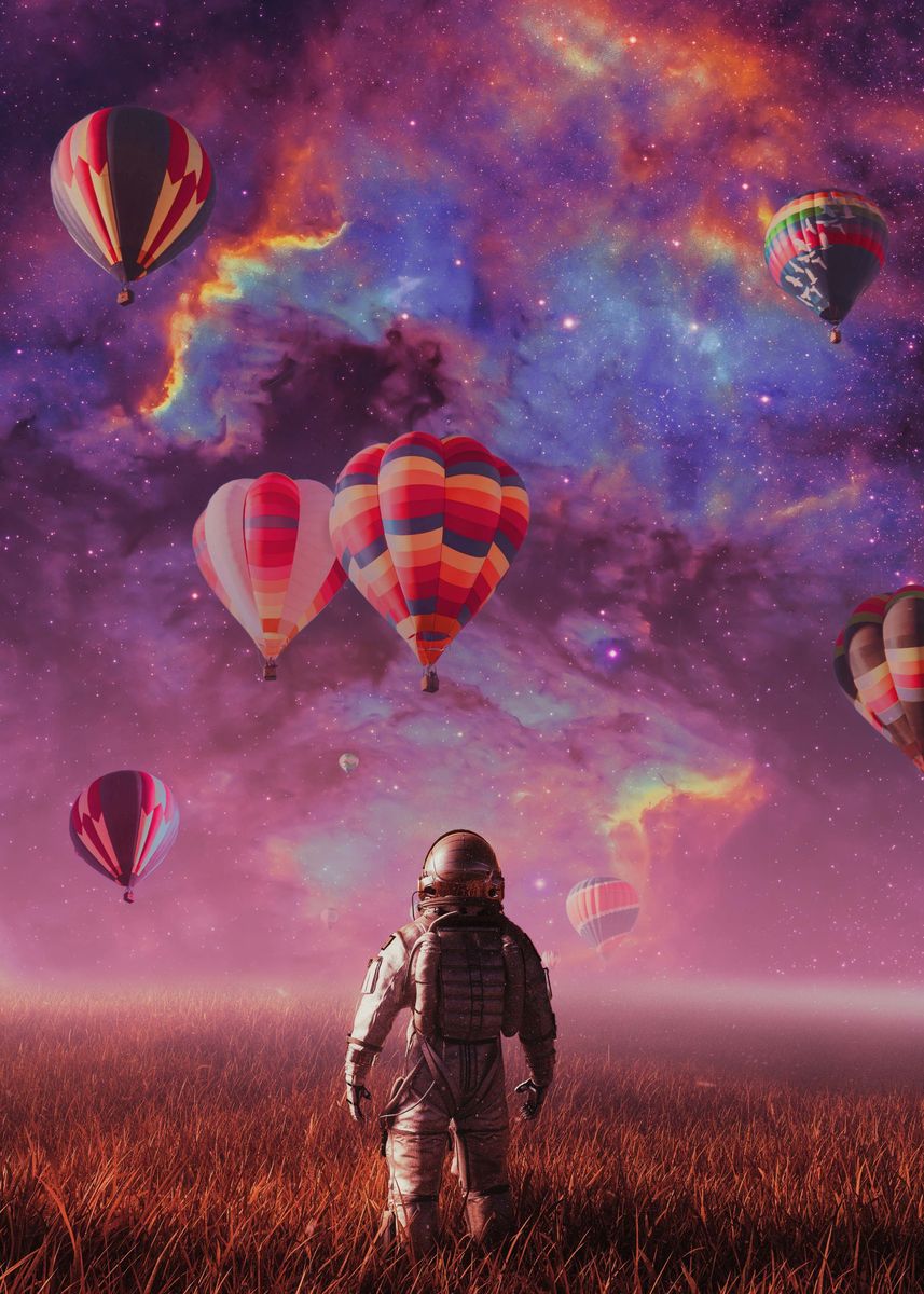'Astronaut Beyond the Sky' Poster, picture, metal print, paint by Snd ...