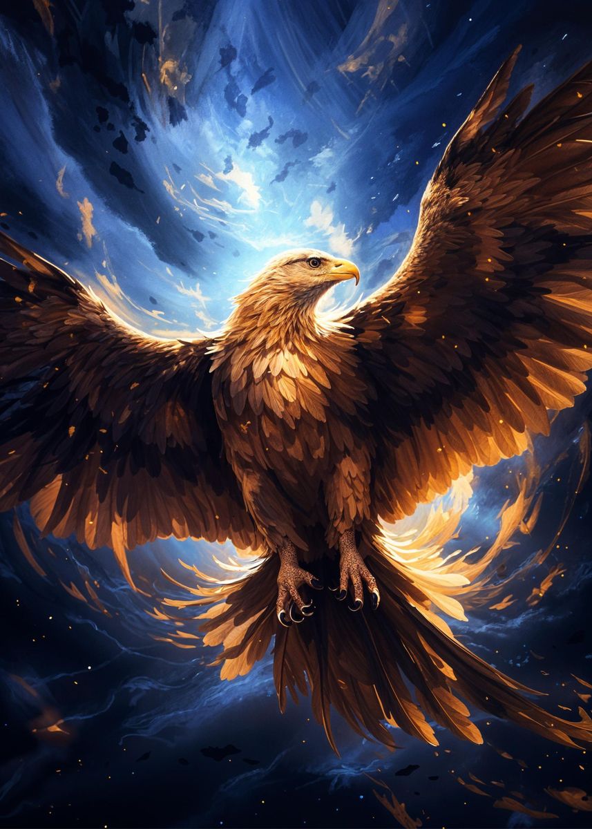 'Cosmic Celestial Eagle' Poster, picture, metal print, paint by ...