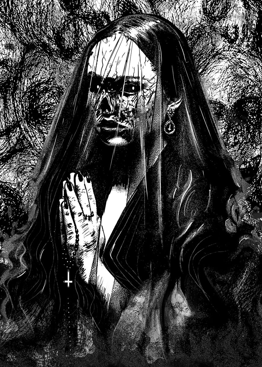 'Creepy haunting Ghost' Poster, picture, metal print, paint by Anass Benktitou | Displate