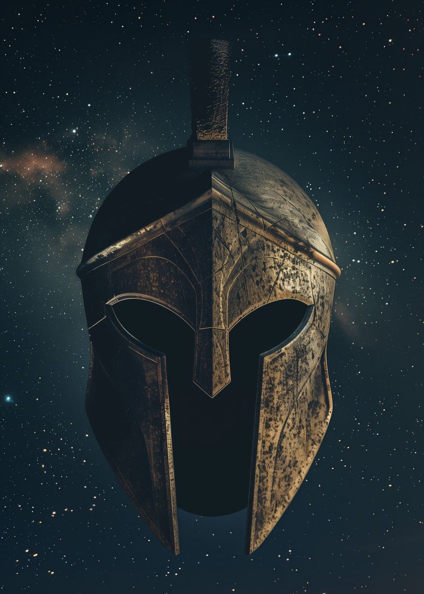 'Spartan Leonidas Helmet' Poster, picture, metal print, paint by ...